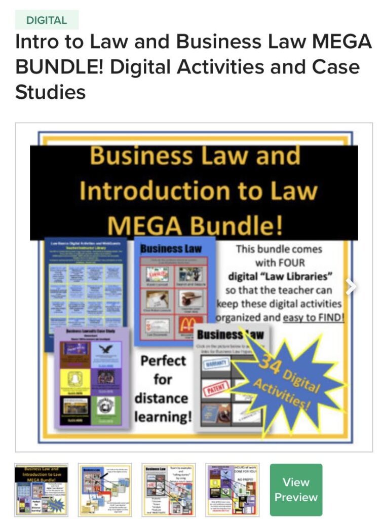 Business Law Digital Discovery Activities and Case Studies! Business ...