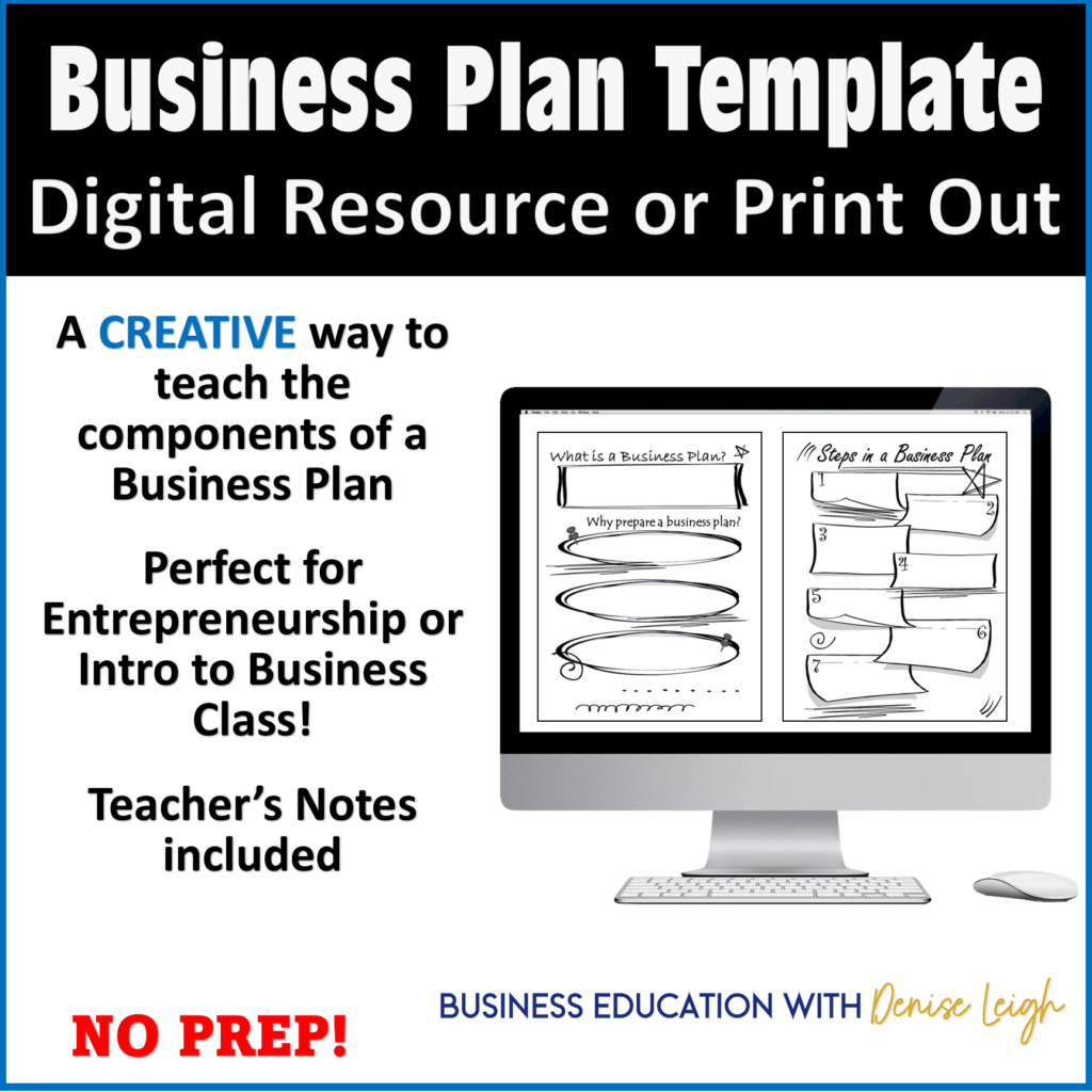 Business Plan Digital Graphic Organizers - Intro To Business Class And ...
